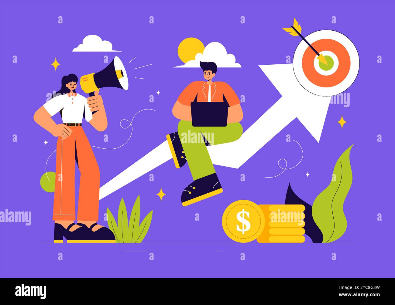Challenge Vector Illustration featuring a Businessman Running to the ...