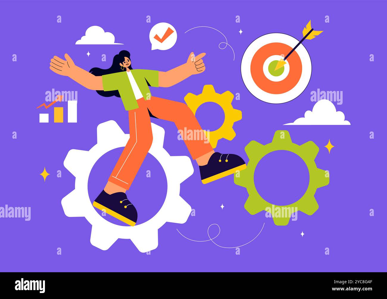 Challenge Vector Illustration featuring a Businessman Running to the ...