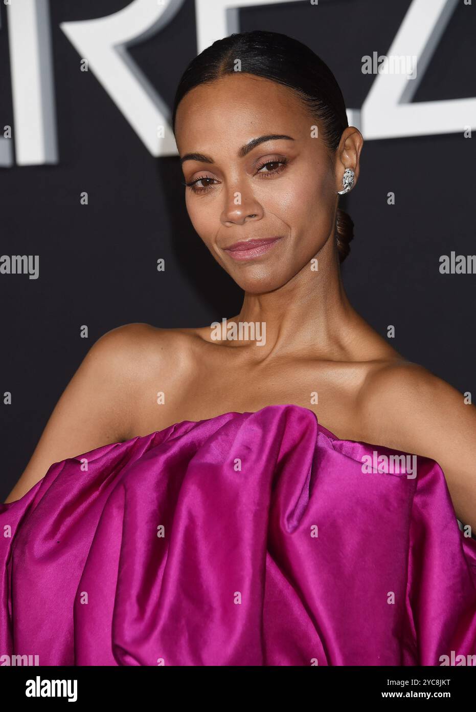 Hollywood, USA. 21st Oct, 2024. Zoe Saldana arriving to the “Emilia ...