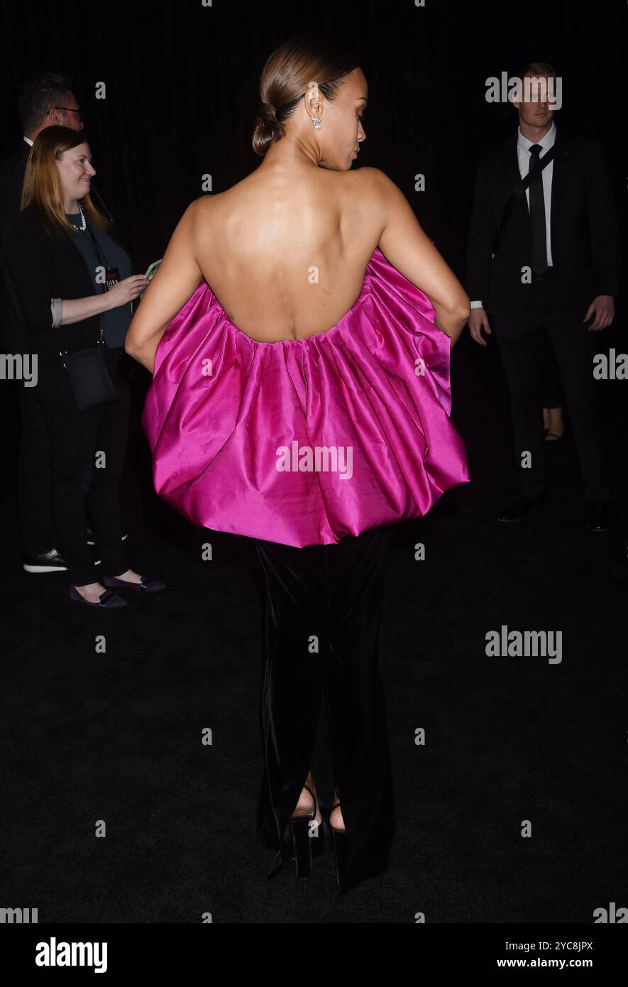 Hollywood, USA. 21st Oct, 2024. Zoe Saldana arriving to the “Emilia ...