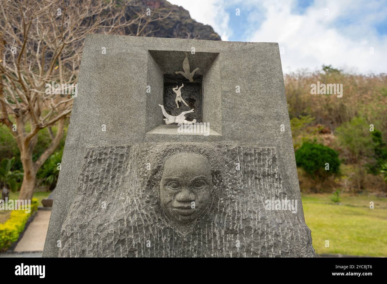 Mauritius, Africa - September 8, 2024: An abstract sculpture depicting ...