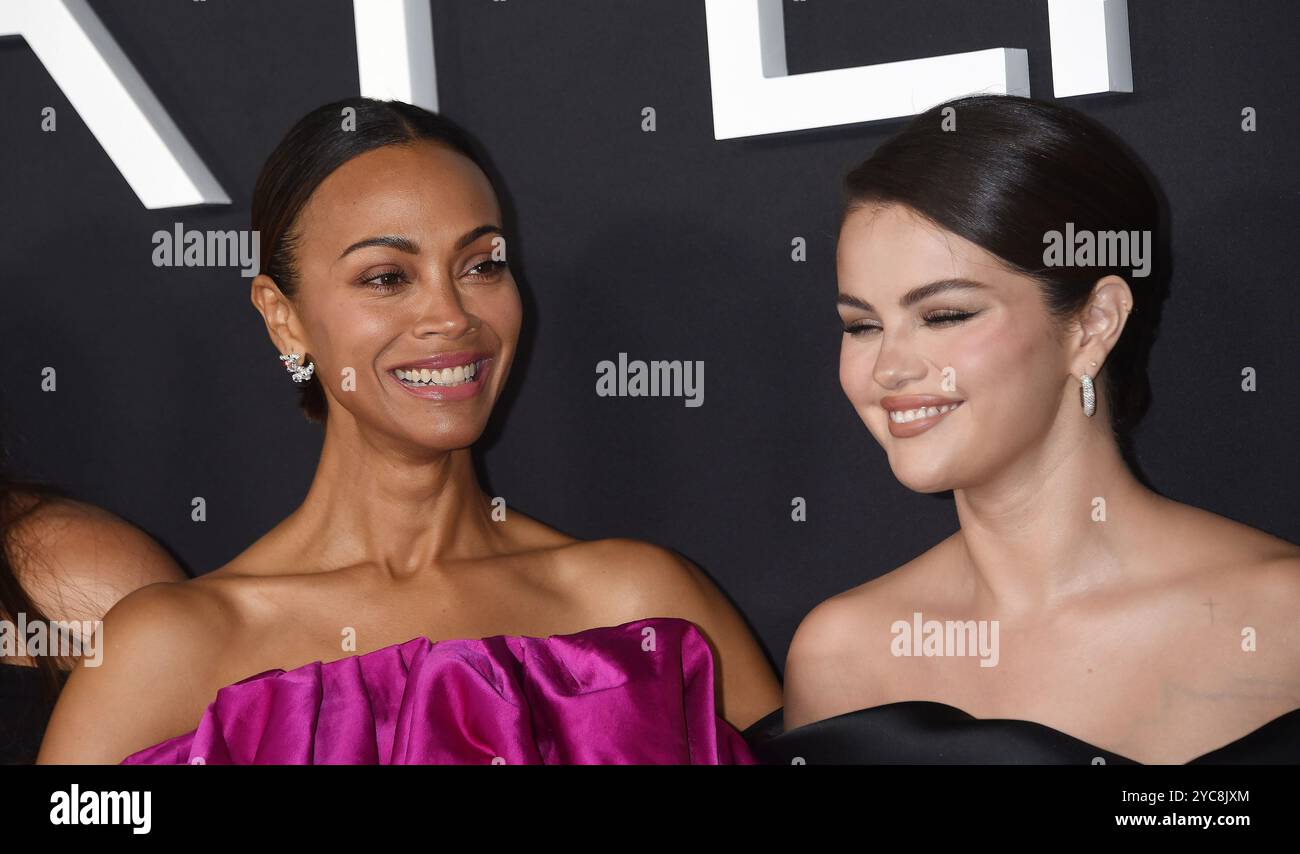 Hollywood, USA. 21st Oct, 2024. Zoe Saldana and Selena Gomez arriving ...