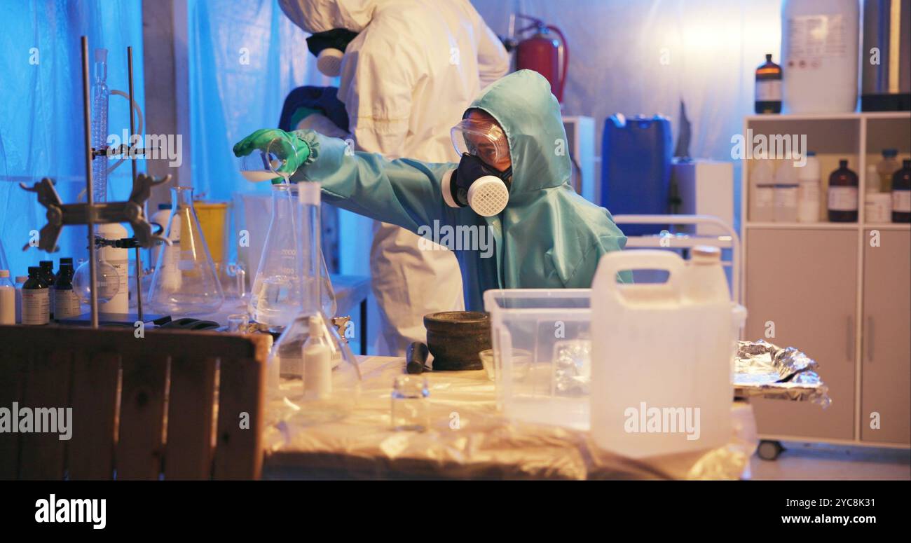 Drugs, person and hazmat with chemicals for production of illegal ...