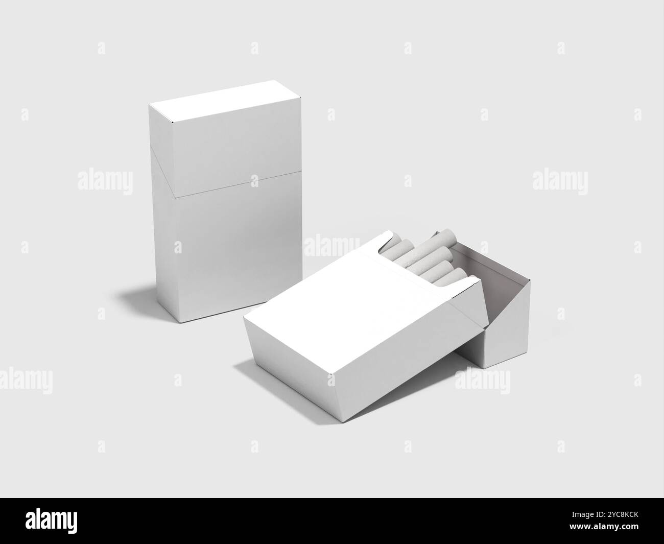 Blank White Cigarette Box Package Mockup 3D Render Stock Photo - Alamy