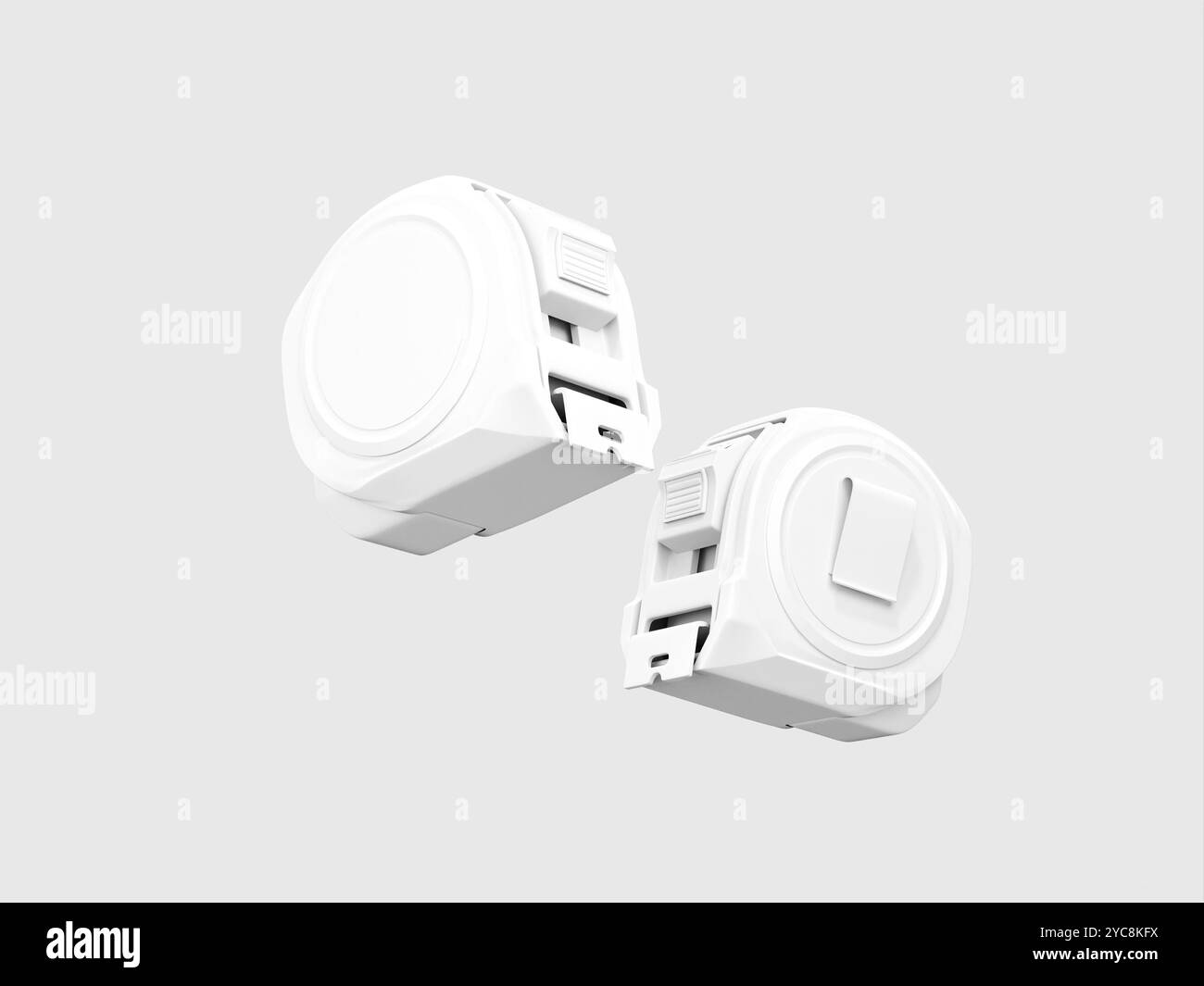 Realistic White Construction Tape Measure Mockup 3D Render Stock Photo ...