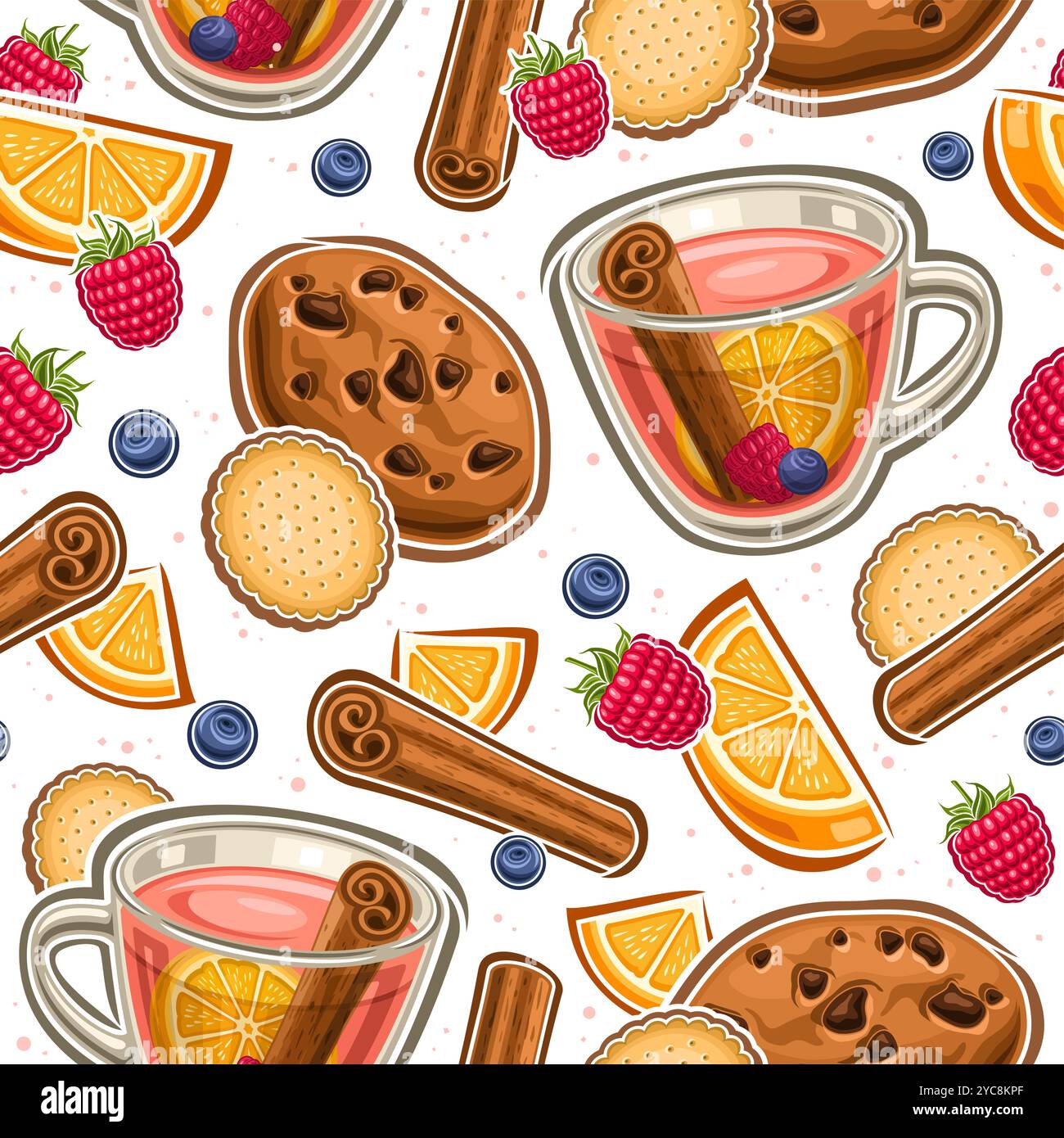 Tea biscuit summer Stock Vector Images - Alamy