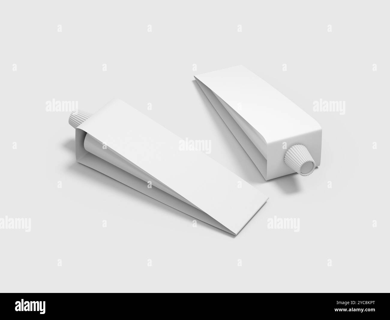 White Blank Tube Packaging 3D Mockup Rendering Stock Photo - Alamy