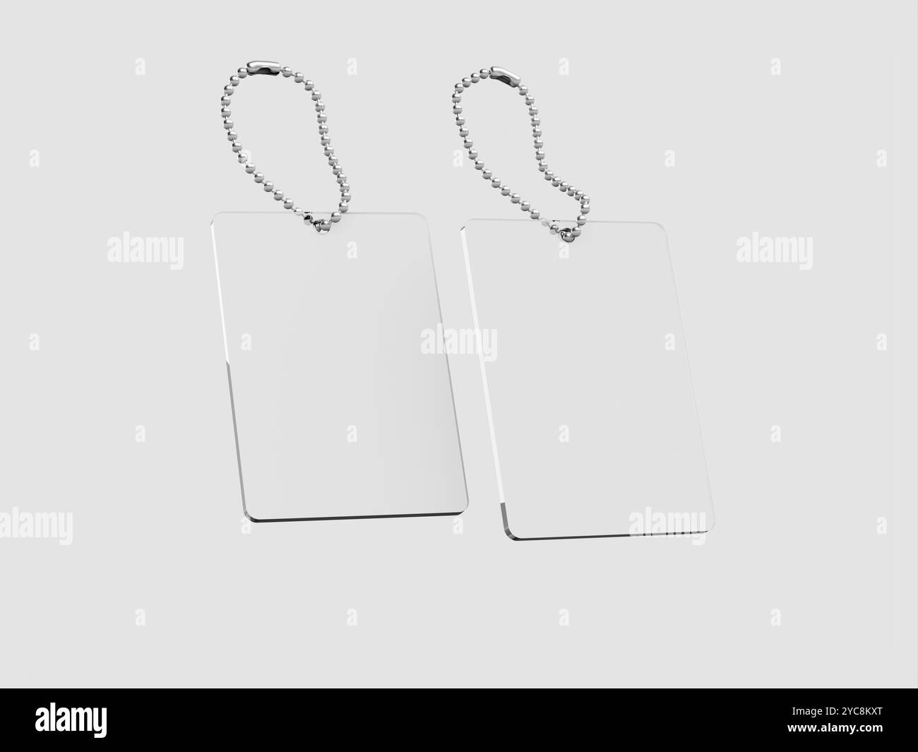 Rectangle Clear Keychain Mockup 3D Render Stock Photo - Alamy