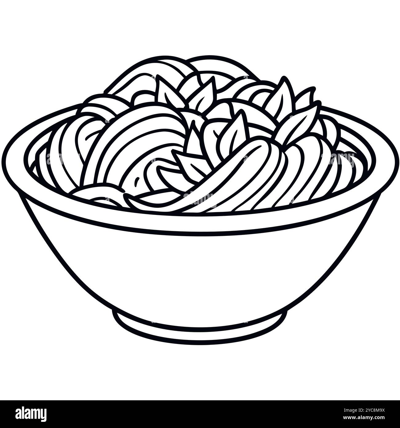 plate of noodles. Vector stock illustration. Isolated on a white ...