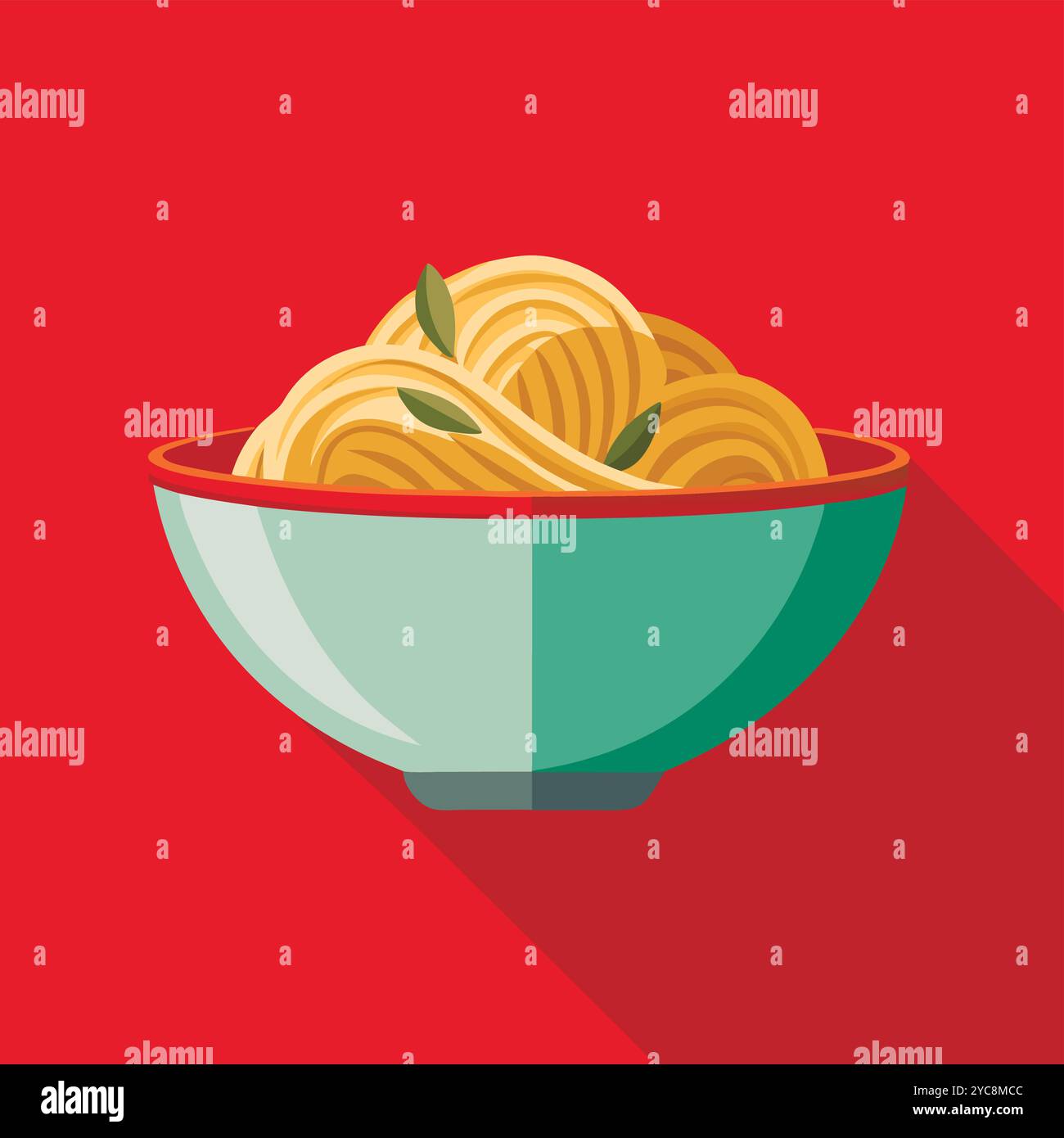 plate of noodles. Vector stock illustration. Isolated on a white ...