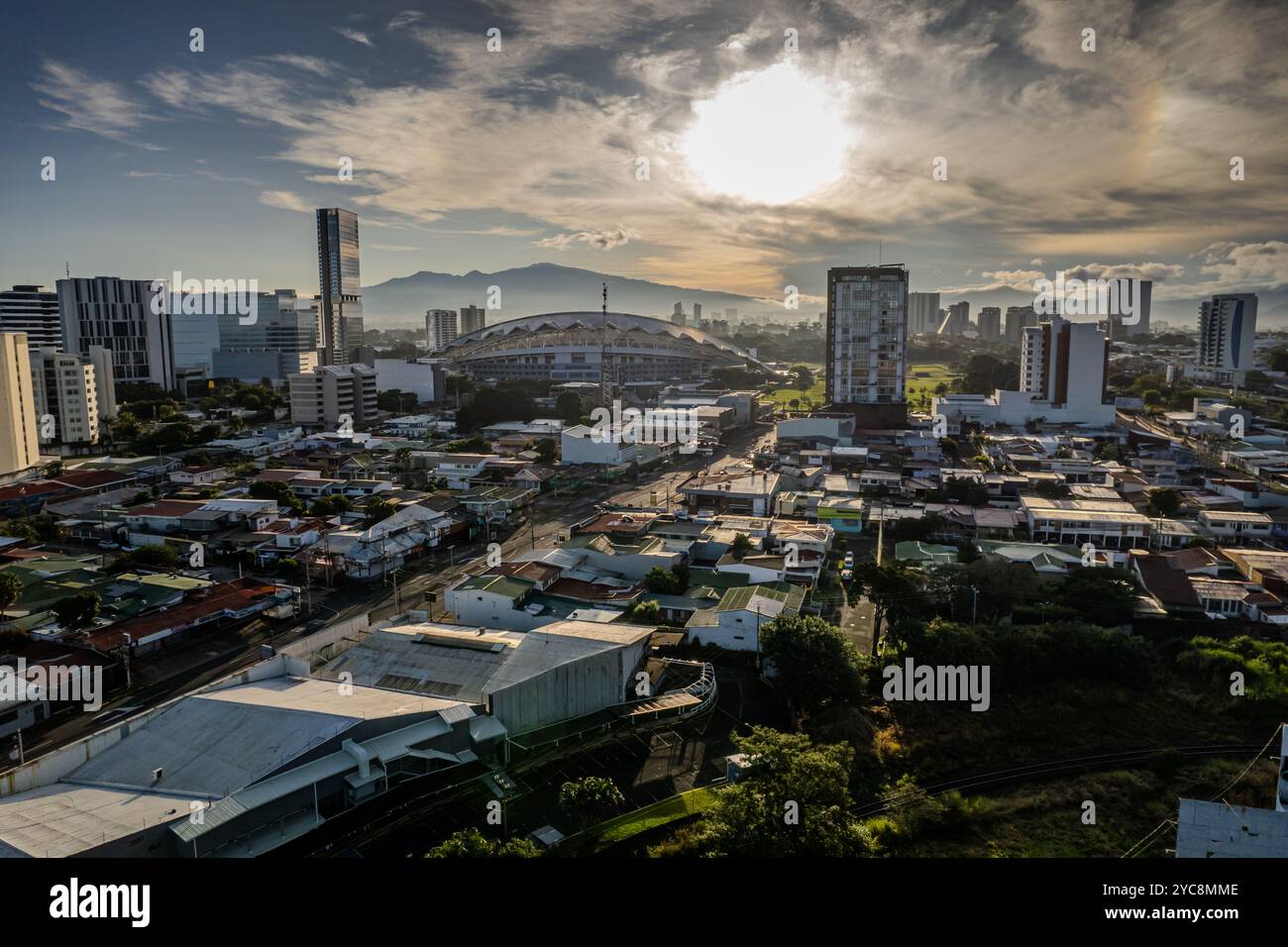 Beautiful aerial view of San Jose Downtown City, and the Sabana ...