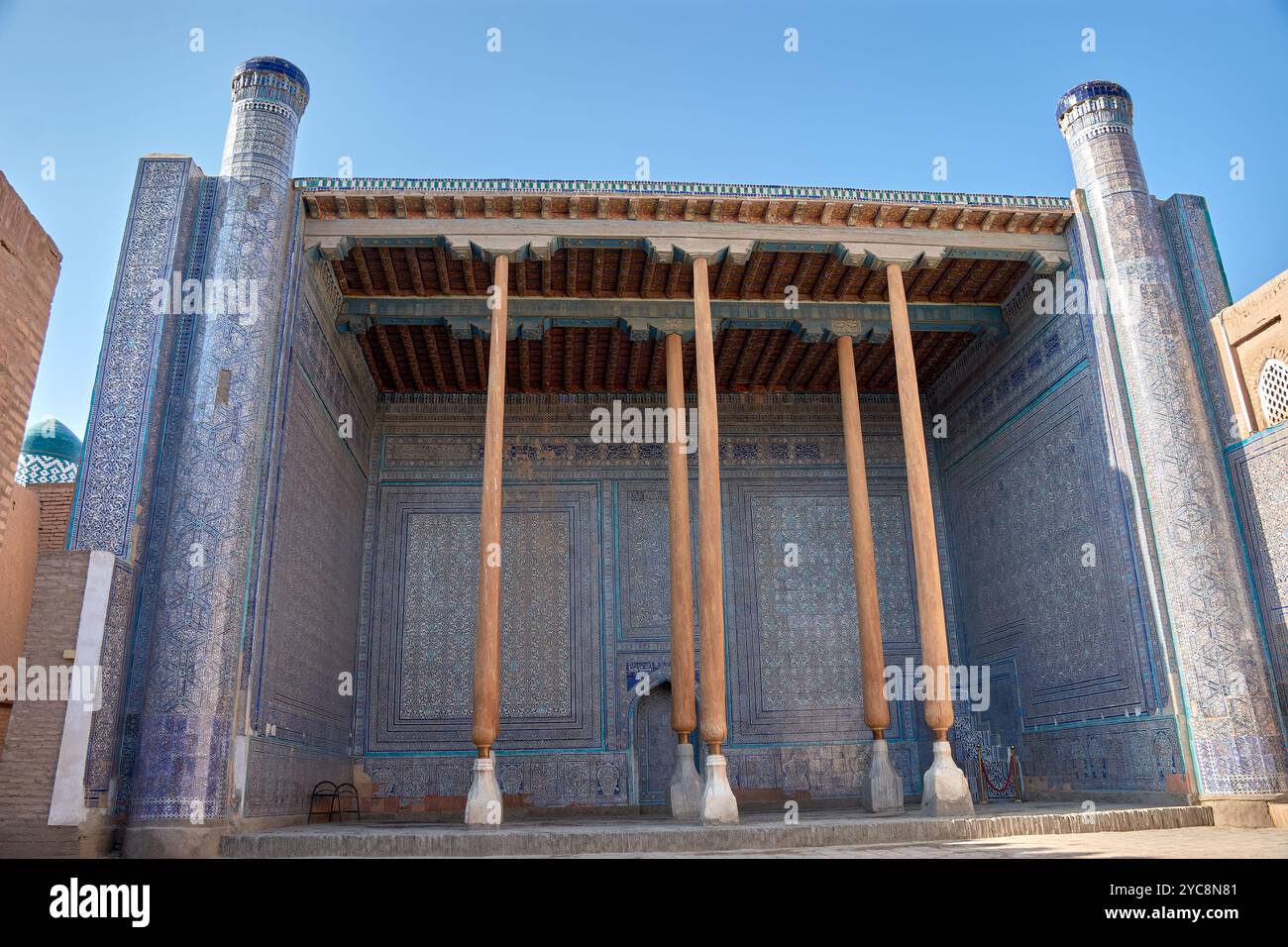 the beautifully decorated walls of the harem courtyard in the Tosh ...