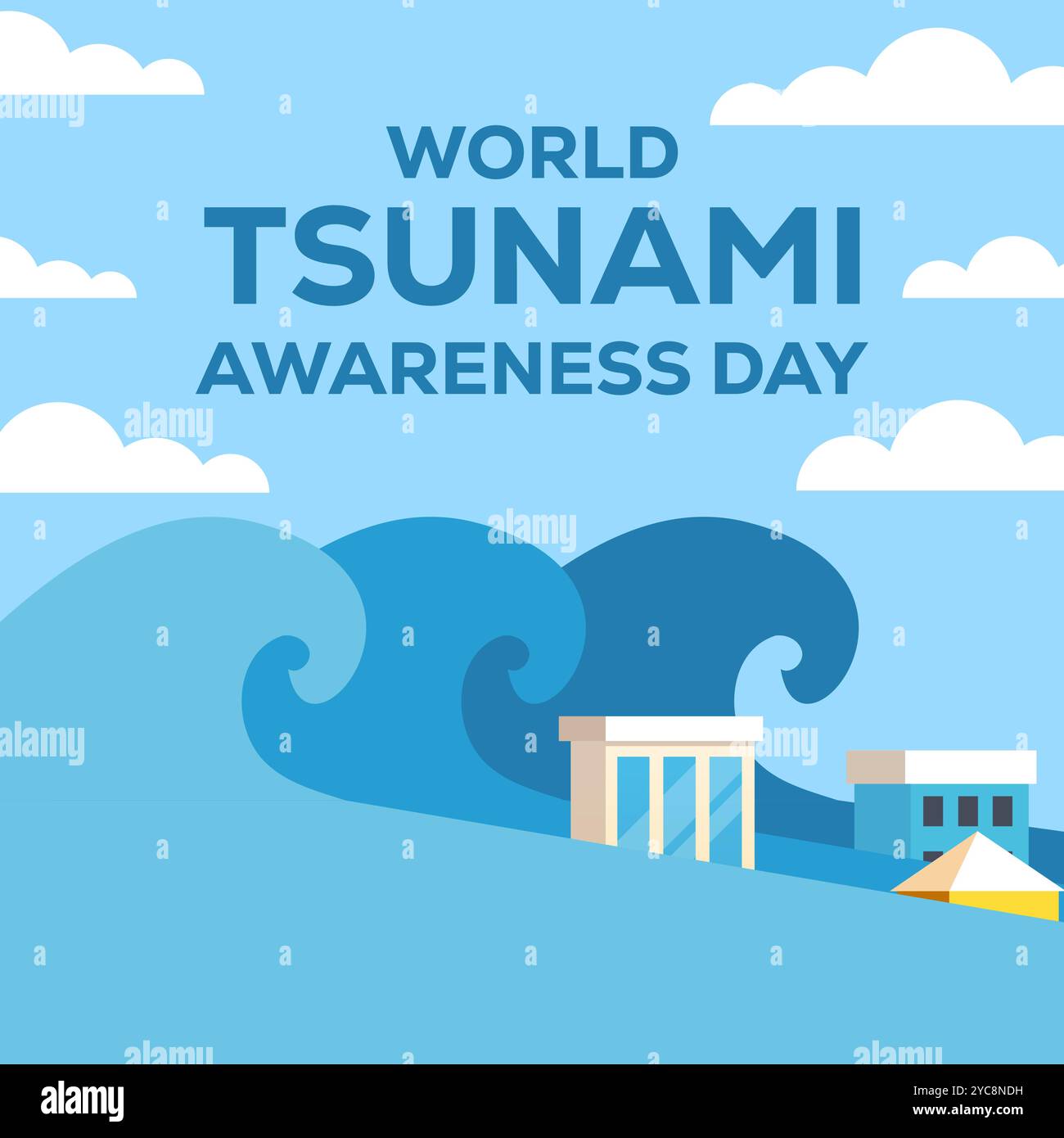 world tsunami awareness day illustration in flat style Stock Vector Image & Art - Alamy