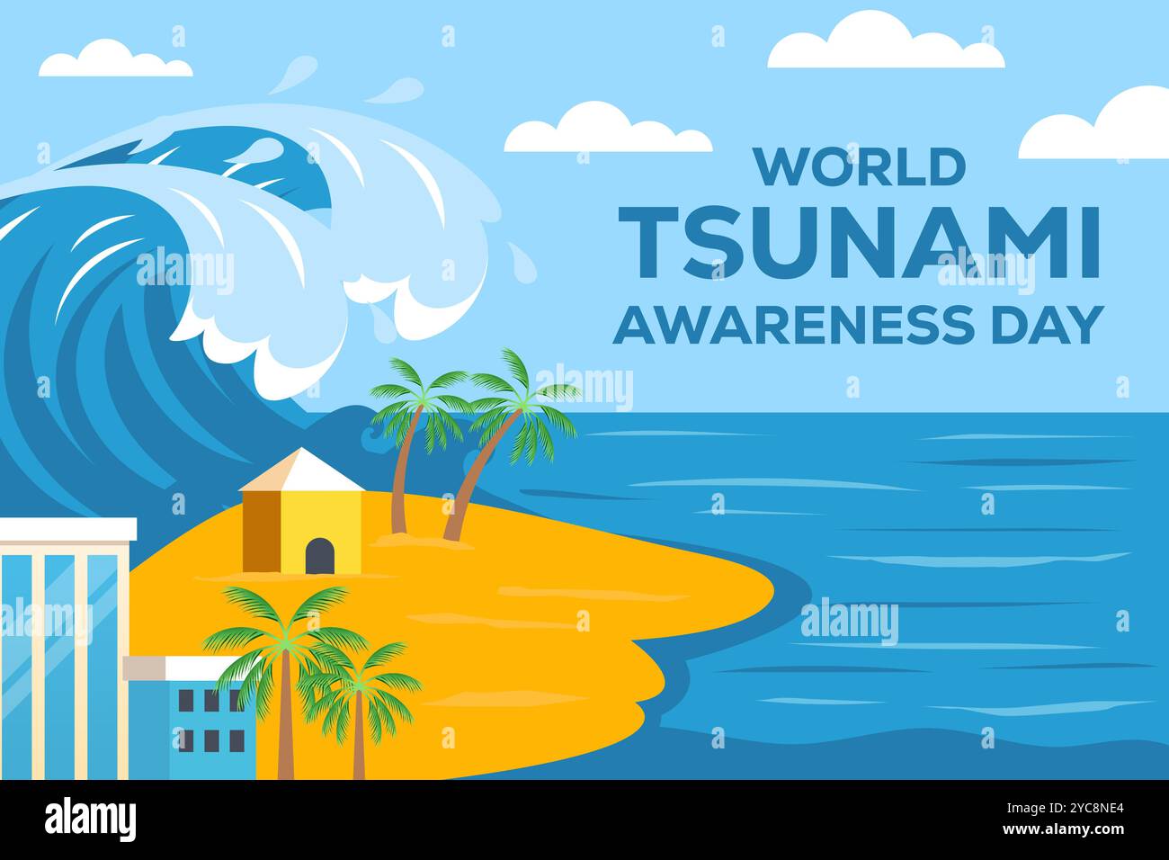 world tsunami awareness day background illustration in flat style Stock Vector Image & Art - Alamy