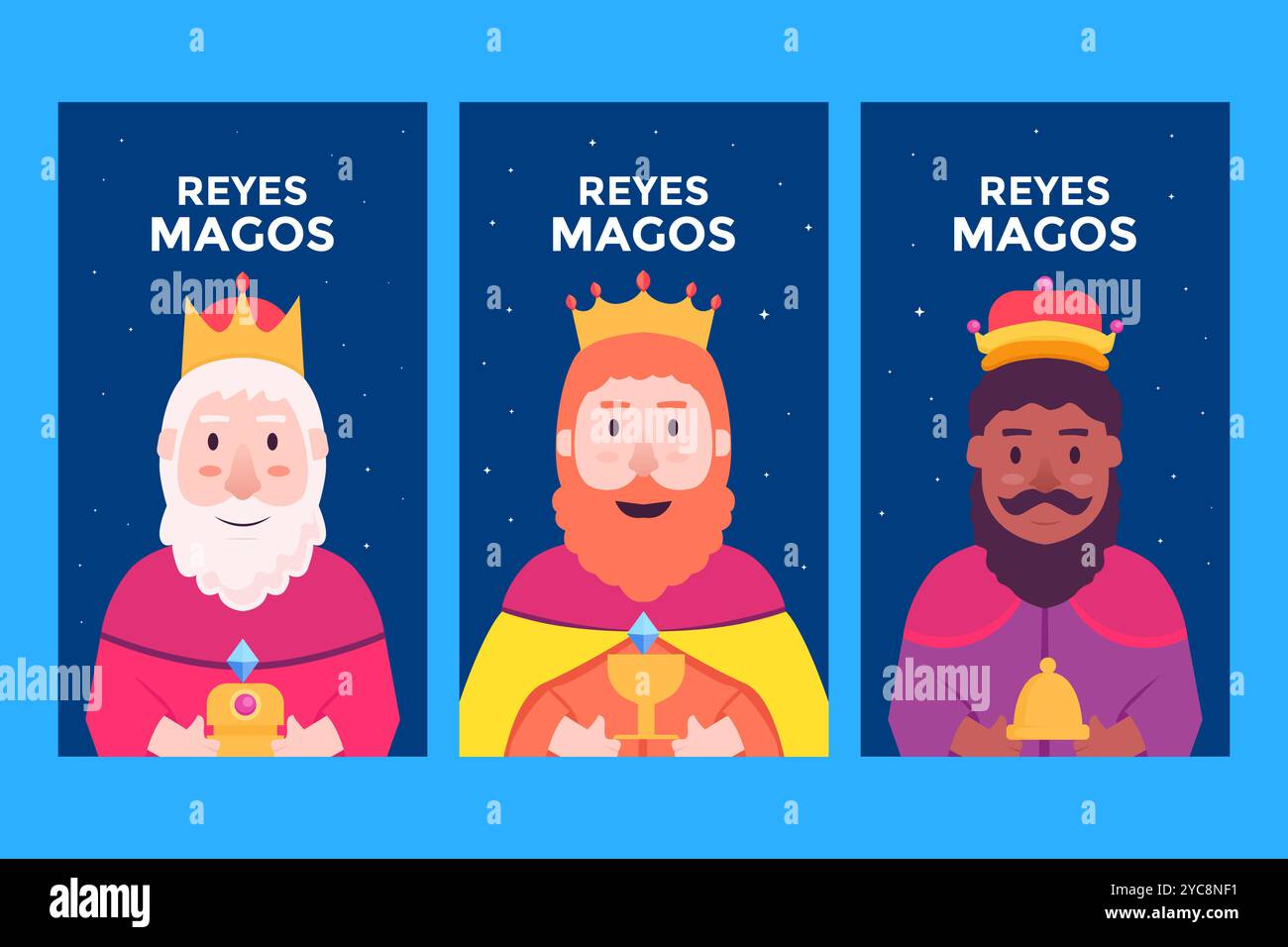 collection reyes magos vertical banner illustration design Stock Vector ...
