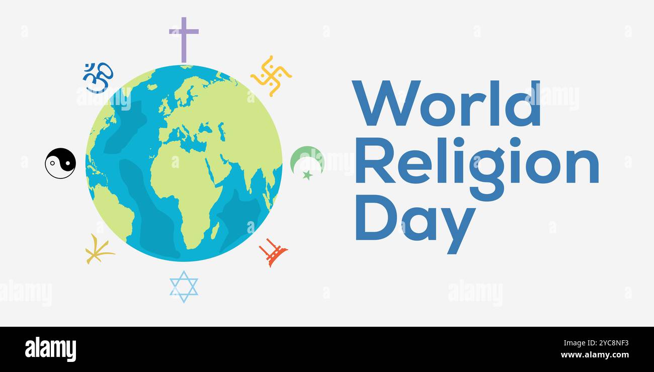 world religion day horizontal banner illustration design Stock Vector ...