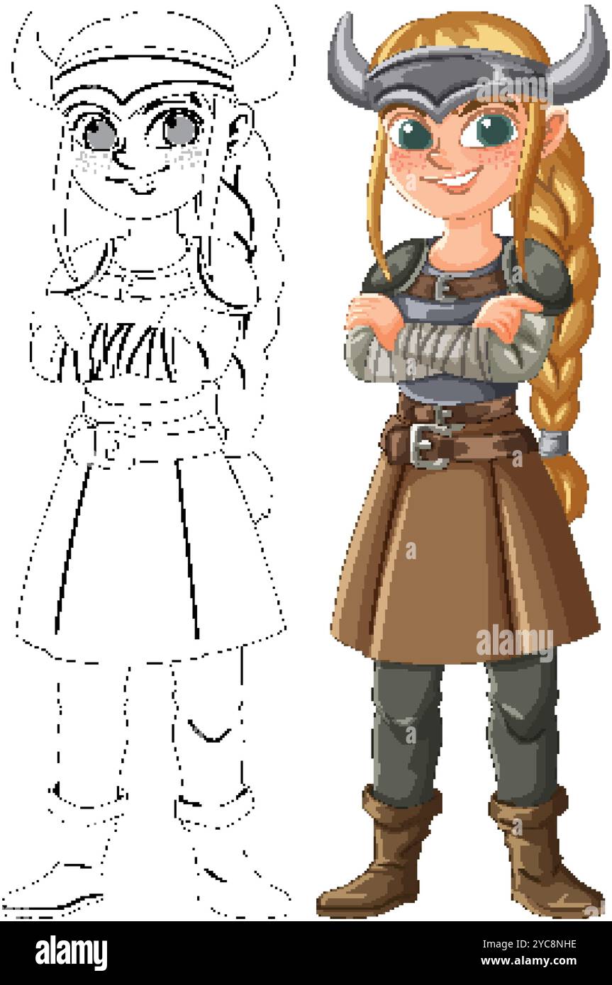 Female viking drawing hi-res stock photography and images - Alamy