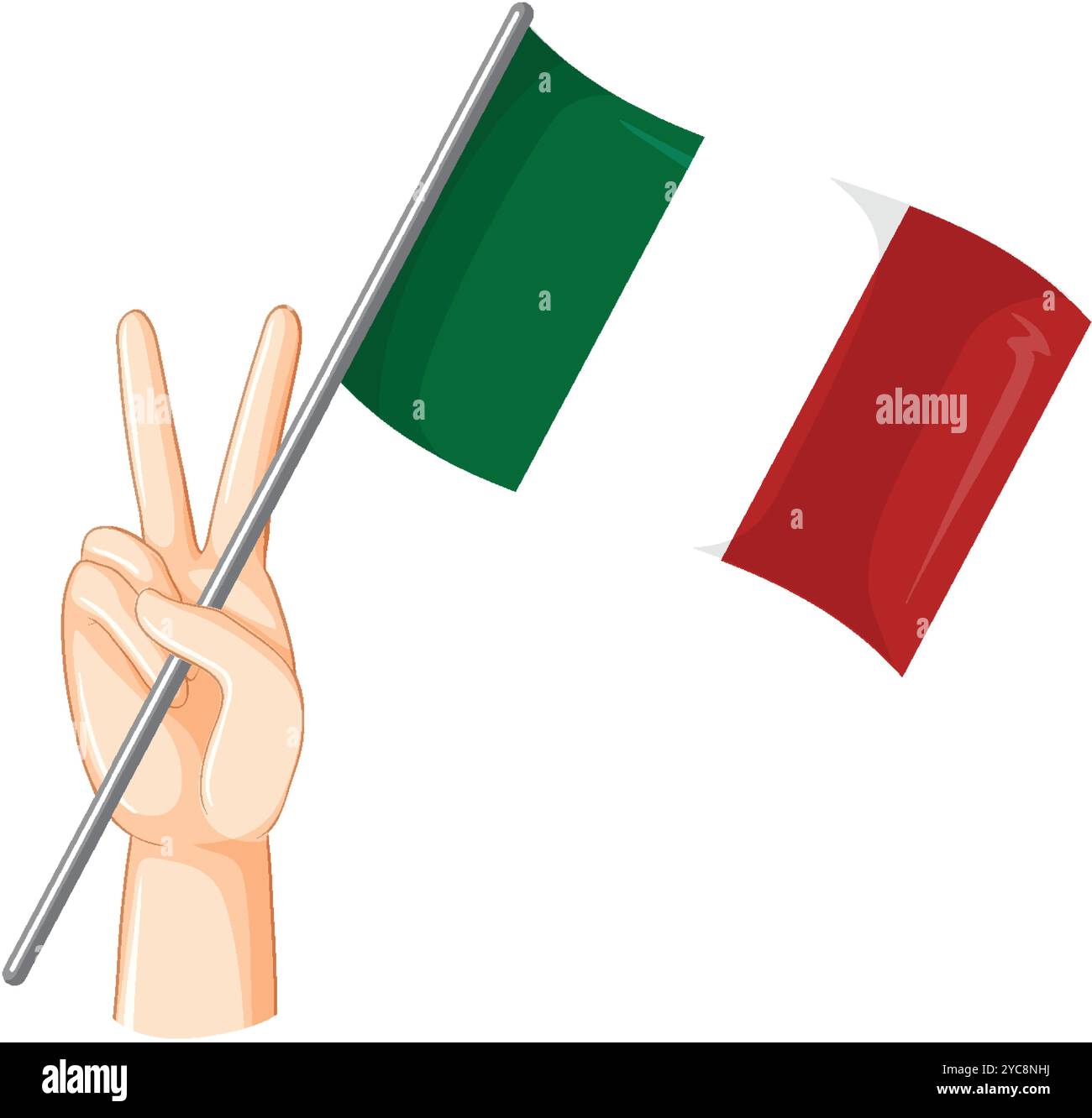Hand holding Italian flag with peace sign Stock Vector Image & Art - Alamy