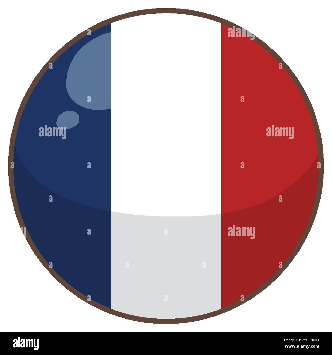 Circular French flag with glossy effect Stock Vector Image & Art - Alamy