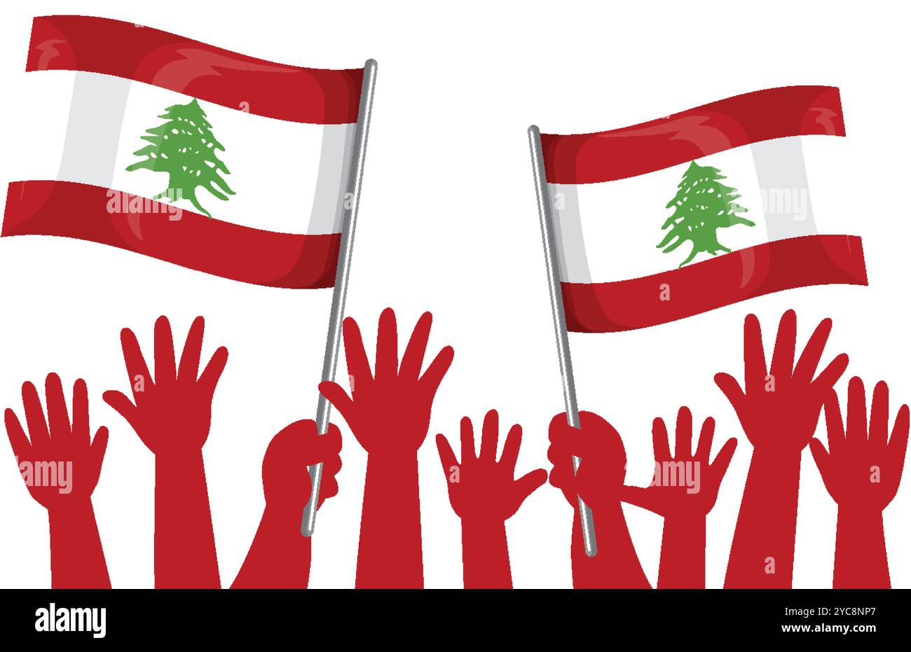 Flags in hands Cut Out Stock Images & Pictures - Alamy