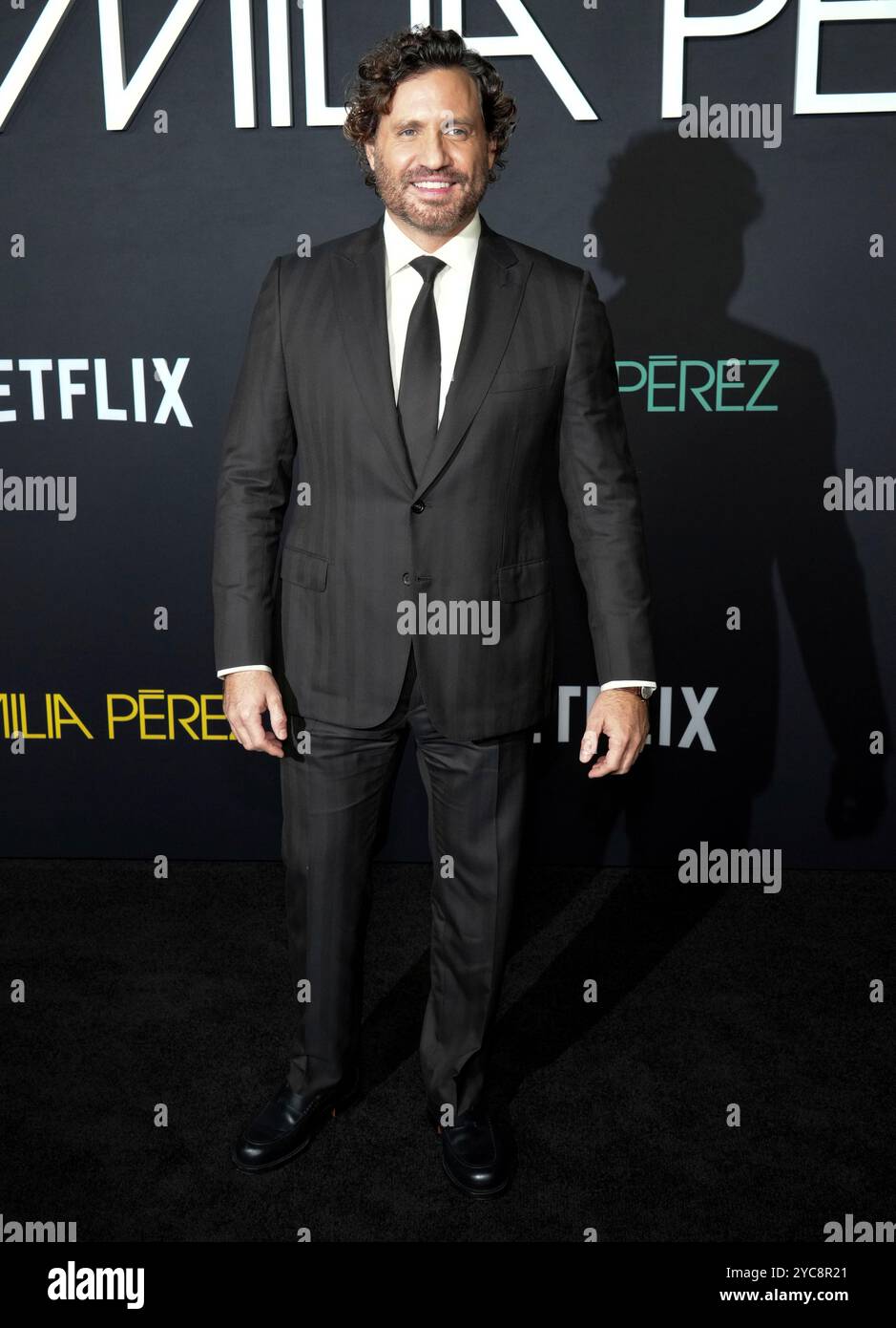 Edgar Ramirez arrives at the premiere of "Emilia Perez" on Monday, Oct ...