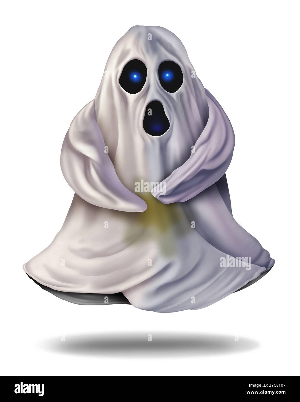 Urinary Incontinence concept as a stressed Cute Classic Ghost that is ...