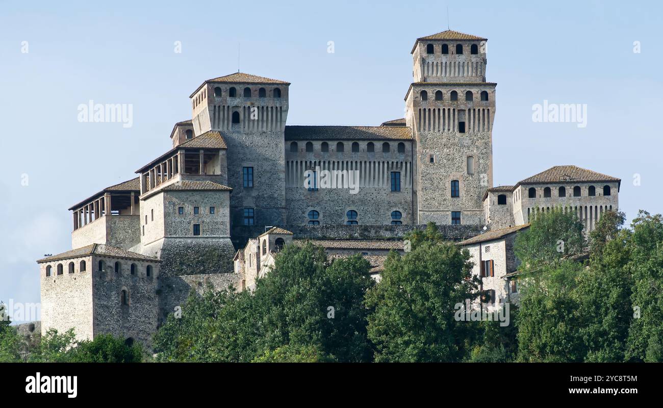 The famous torrechiara castle in Parma. Italy. Some scenes from the ...