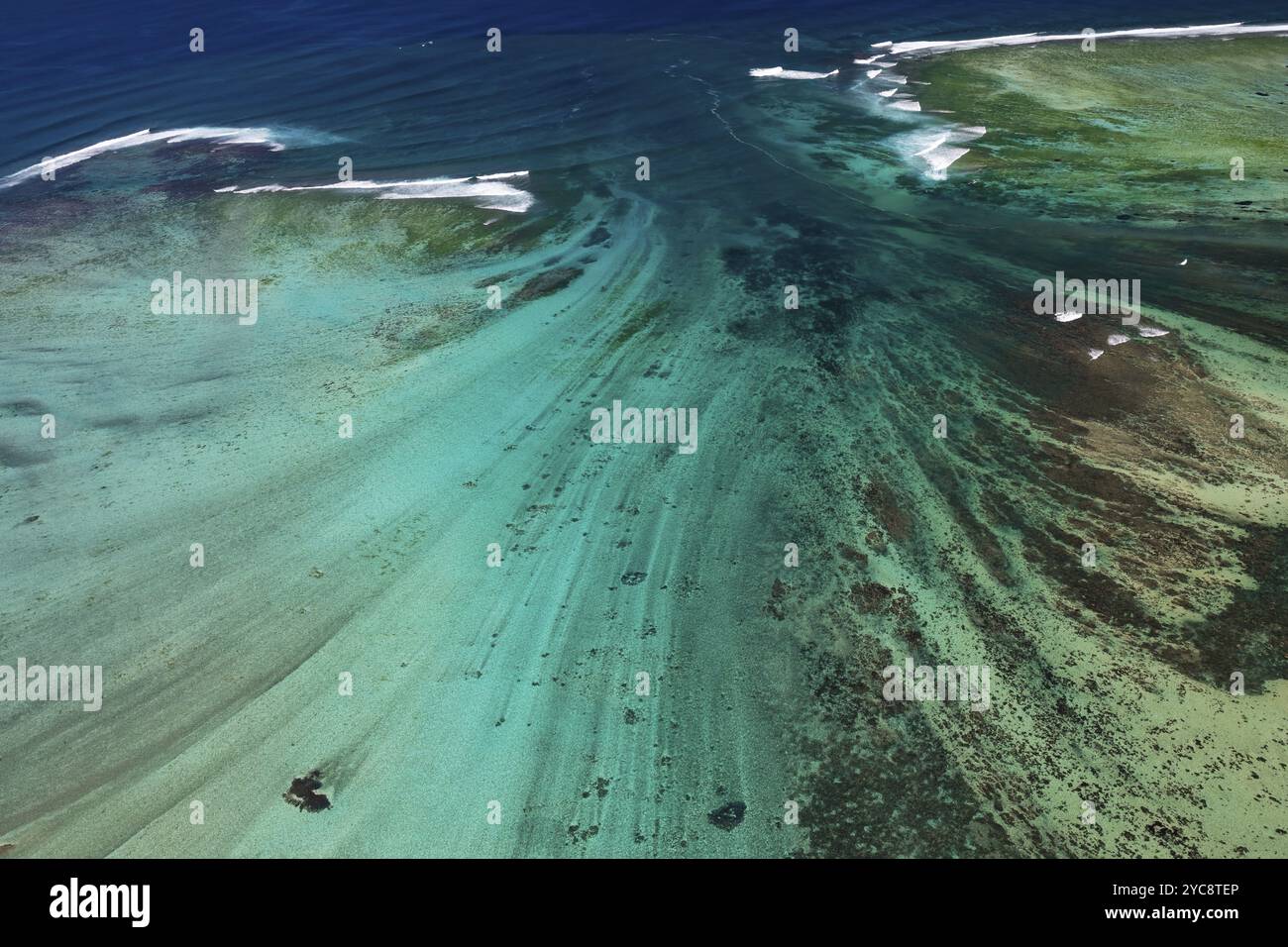 Underwater waterfall, optical illusion, natural phenomenon, aerial view ...