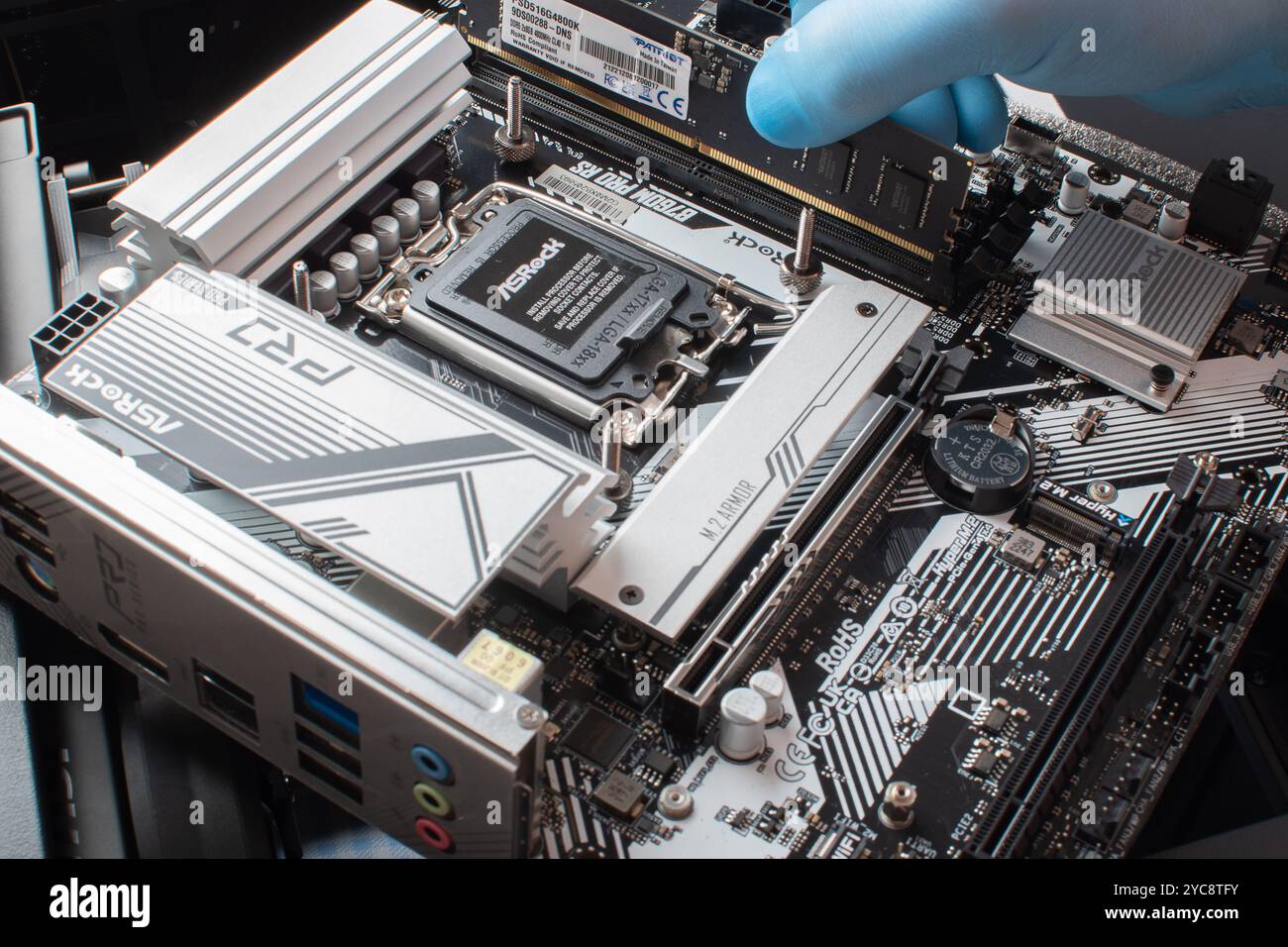 Kirov, Russia - September 15, 2023. The motherboard is from a new ...