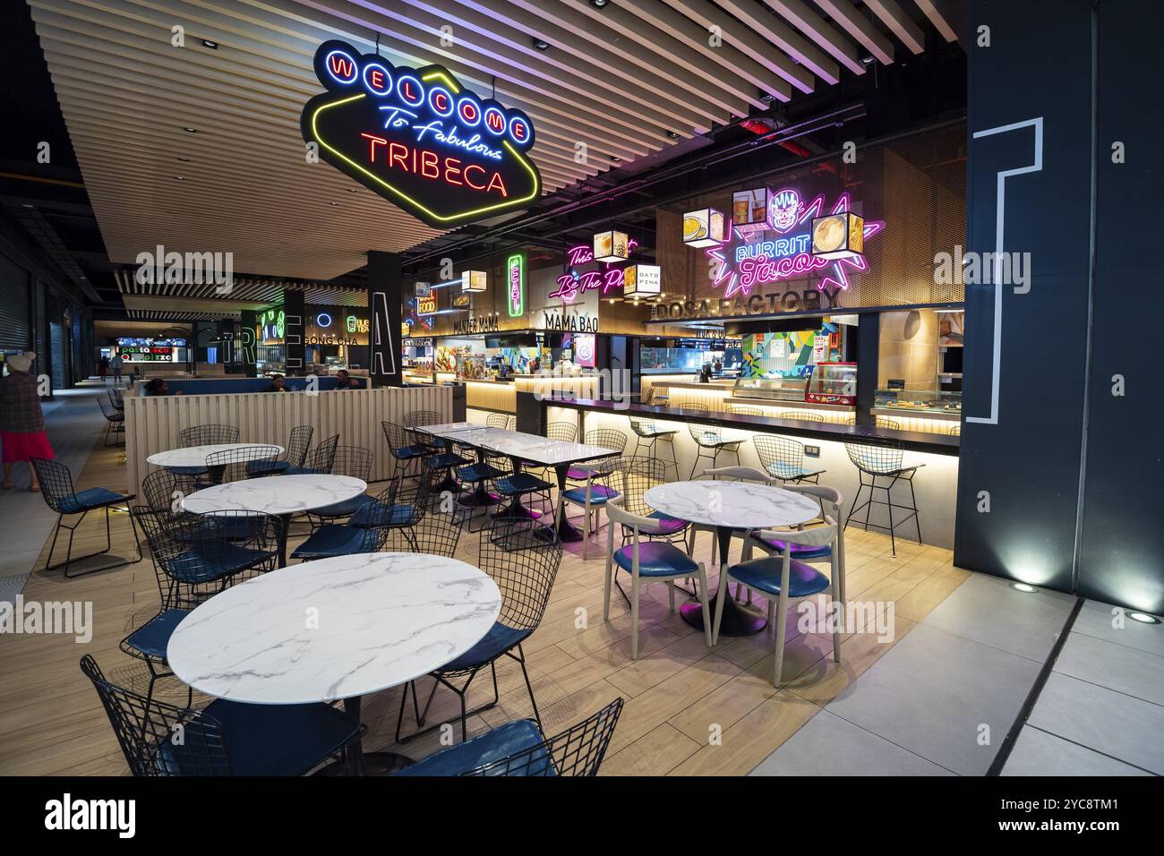 Food court, food hall, restaurants, Tribeca Mall, shopping centre, huge ...