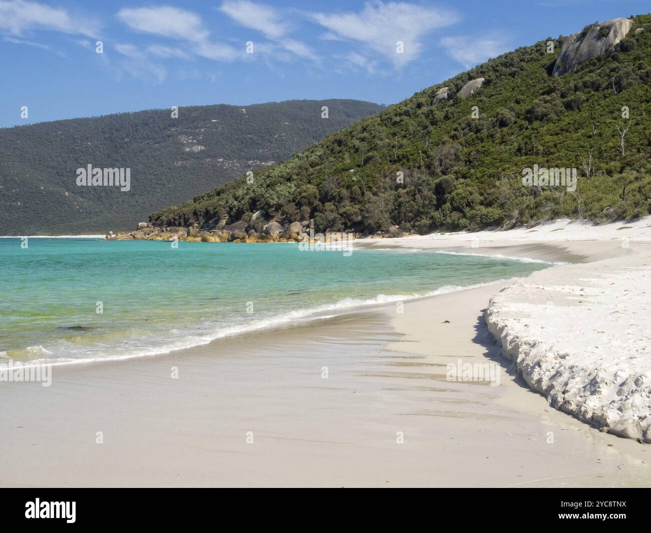 Sandy beach in Little Waterloo Bay, Wilsons Promontory, Victoria ...