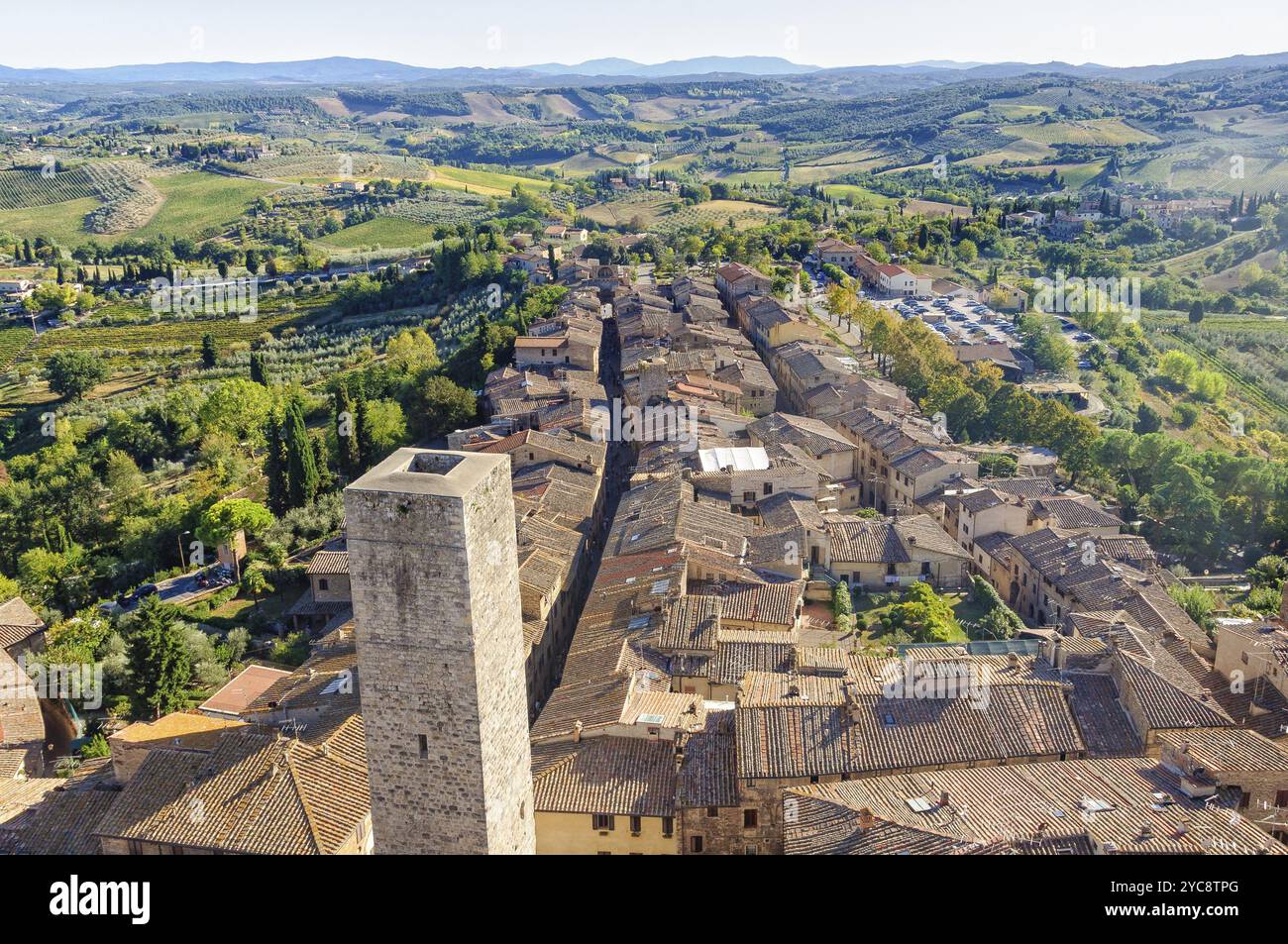 Via San Giovanni and the surrounding Tuscan countryside photographed ...