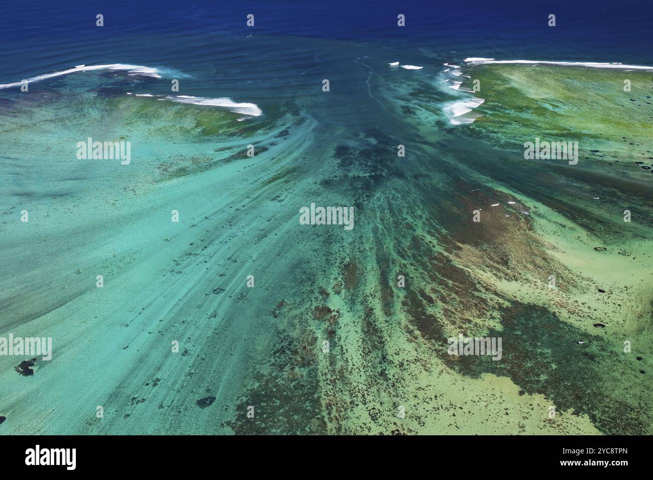 Underwater waterfall, optical illusion, natural phenomenon, aerial view ...