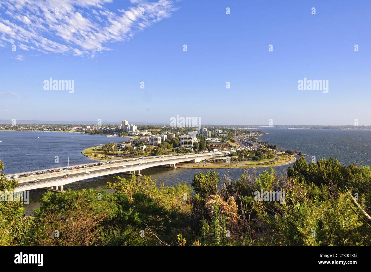 Narrows Bridge over the Swan River and Mill Point photographed from ...