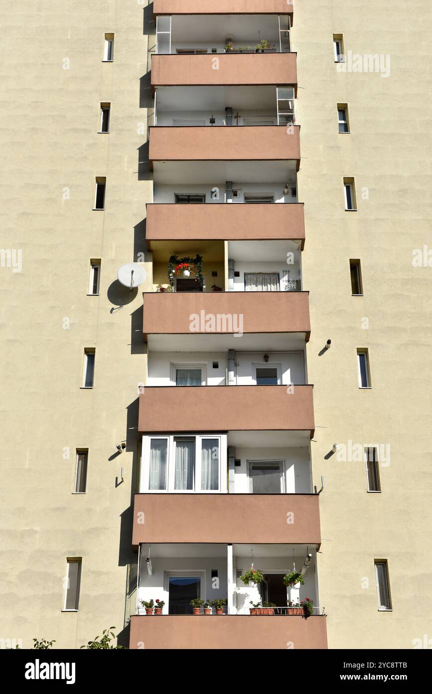 Post Soviet flat of blocks built in the Communist era, concrete ...