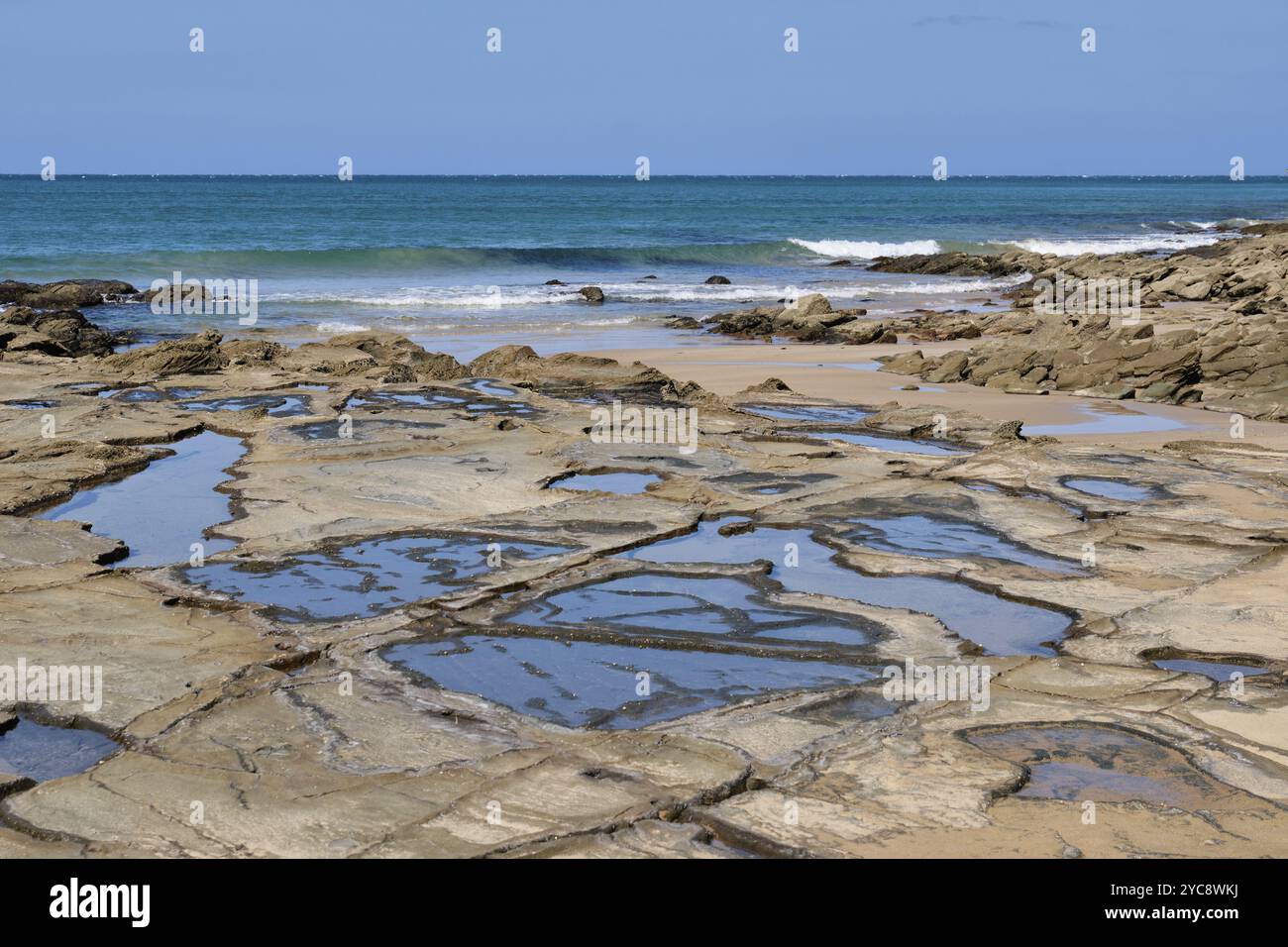 Rock platforms formed in Cretaceous sandstones, Lorne, Victoria ...