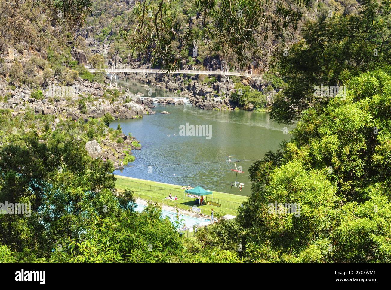 The First Basin in the Cataract Gorge Reserve features a swimming pool ...