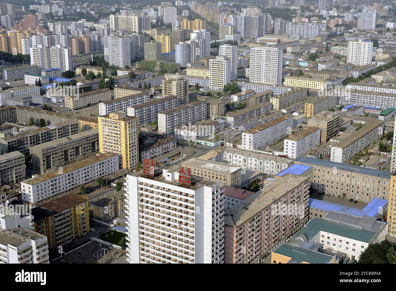 08.08.2012, Pyongyang, North Korea, Asia, A view of the centre of ...