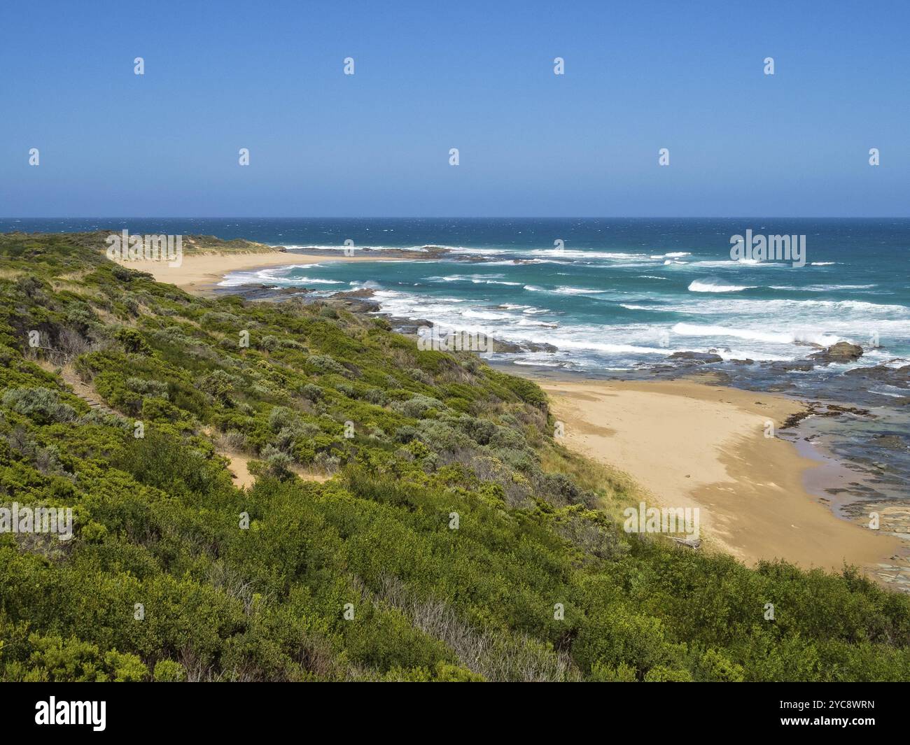 Little sandy beach on the Great Ocean Walk, Point Franklin, Victoria ...