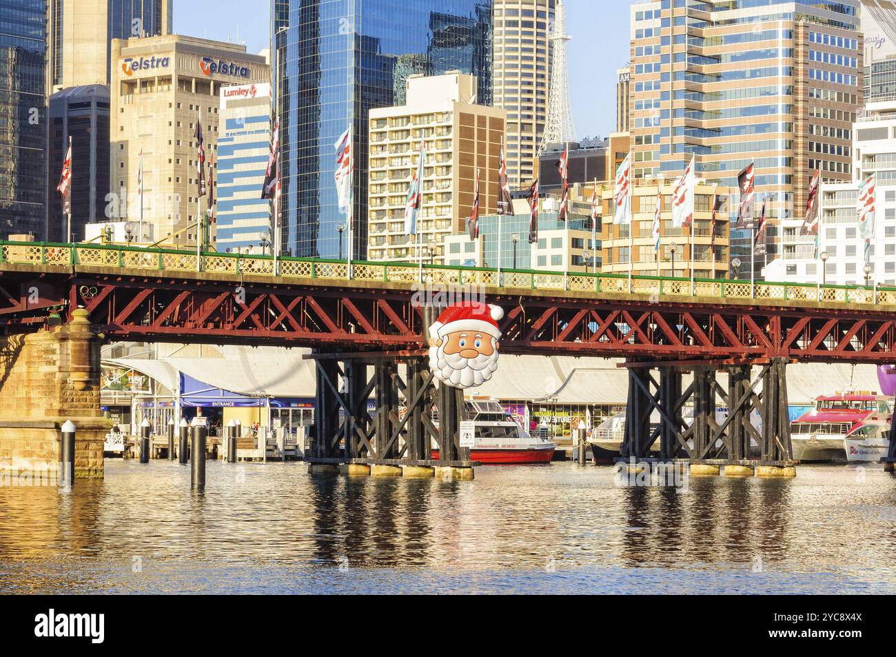 Santa Claus on Pyrmont Bridge, Sydney, NSW, Australia, Oceania Stock ...