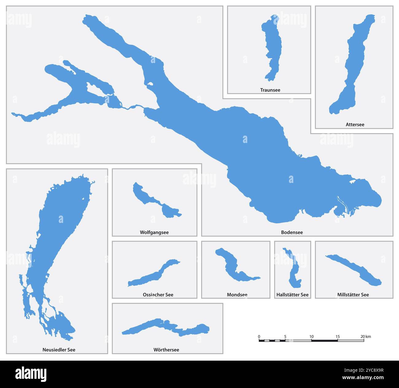 Vector map of the ten sizes of Austria in German Stock Photo - Alamy