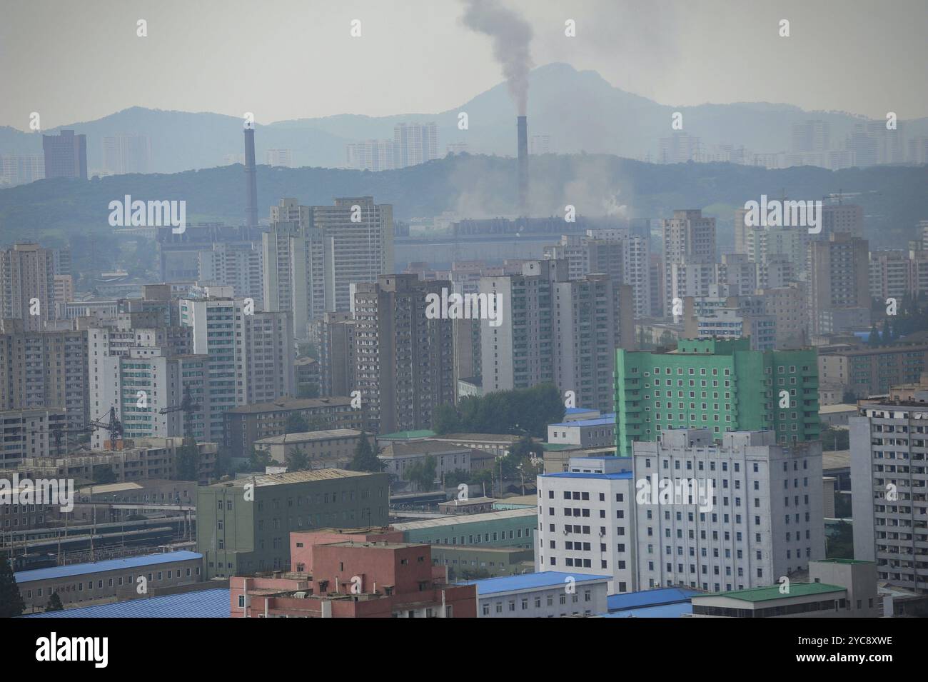 09.08.2012, Pyongyang, North Korea, Asia, A view of Pyongyang's city ...