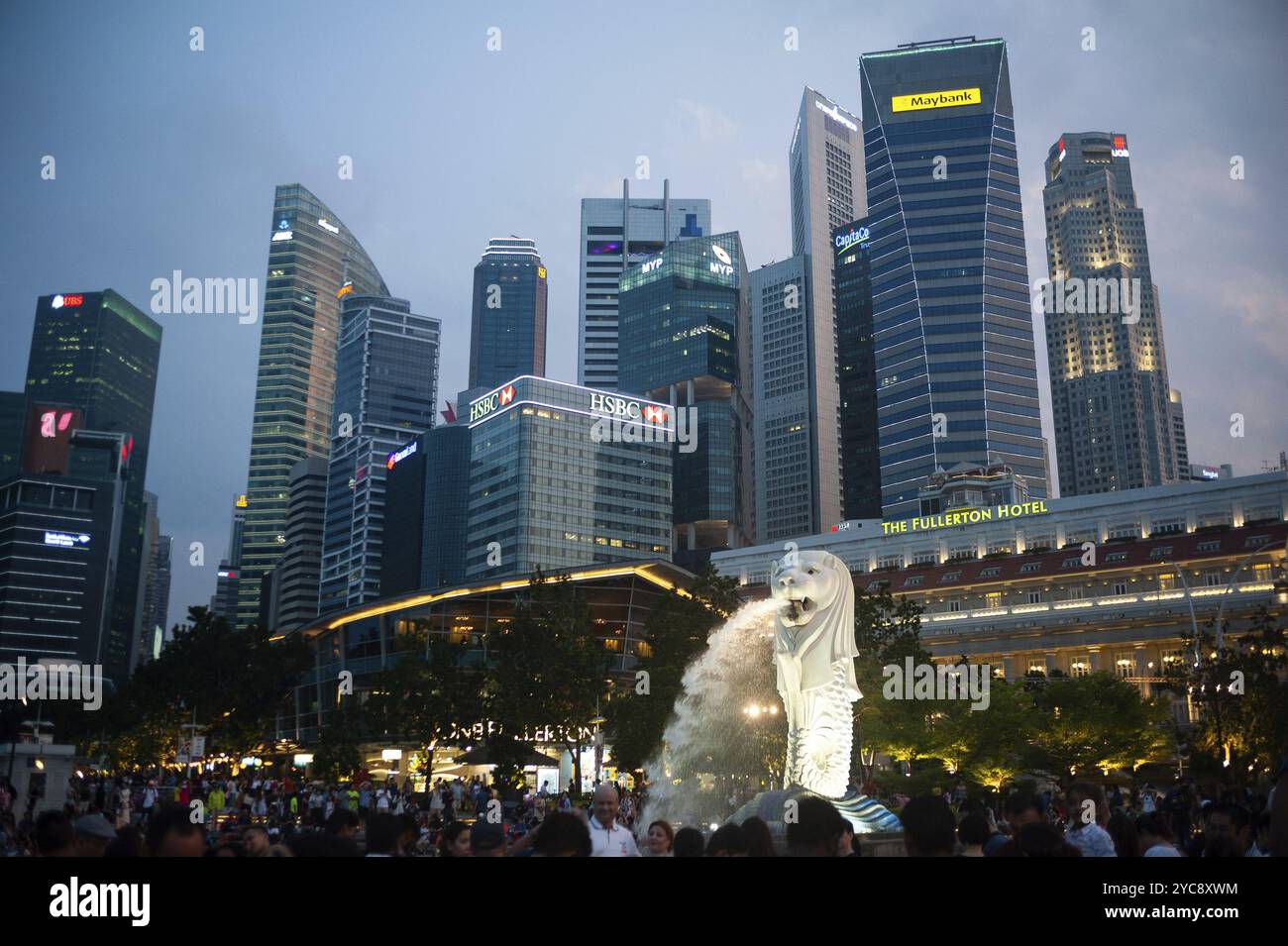 11.08.2018, Singapore, Republic of Singapore, Asia, Visitors cavort in ...