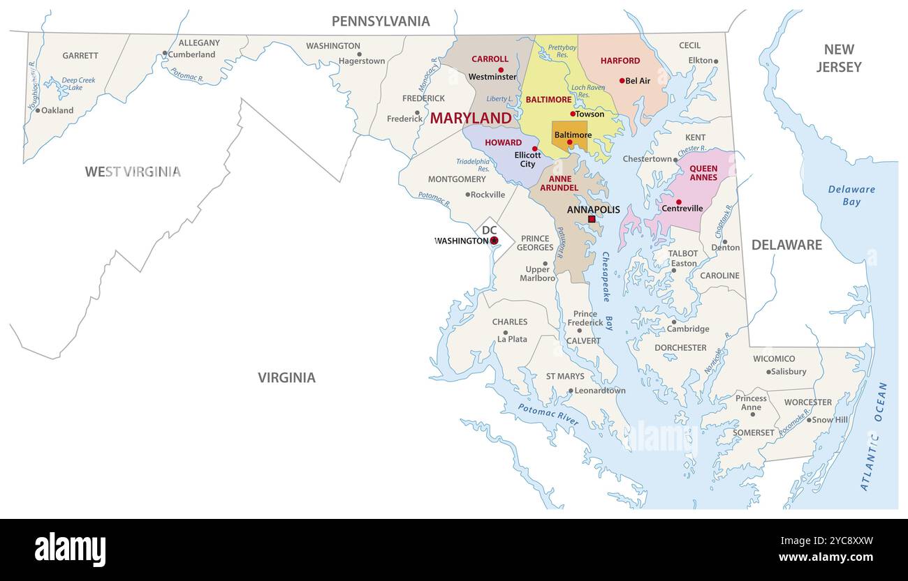 Baltimore vector map hi-res stock photography and images - Alamy