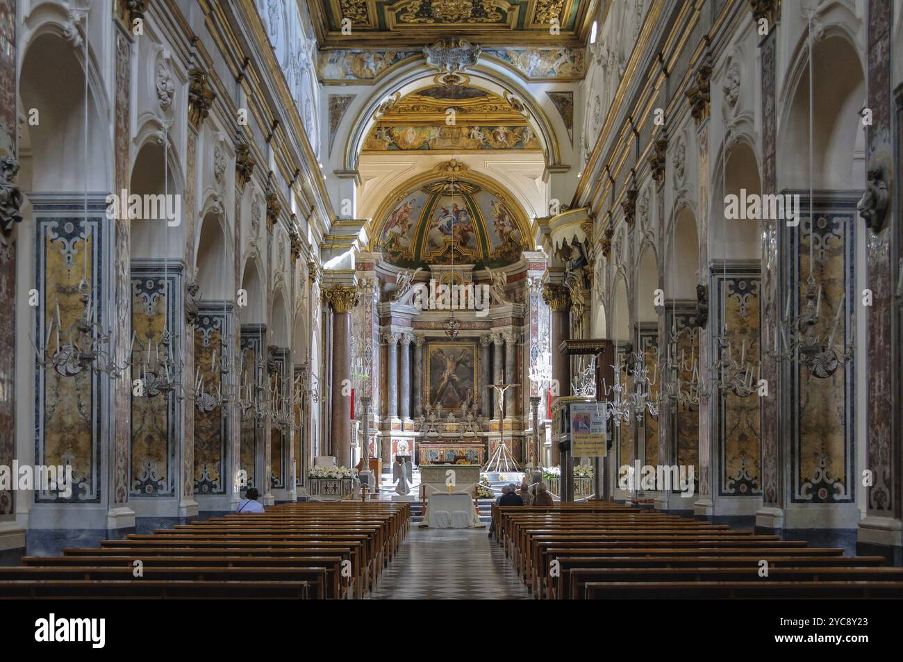 Romanesque-baroque central nave of the Cathedral of St. Andrew ...