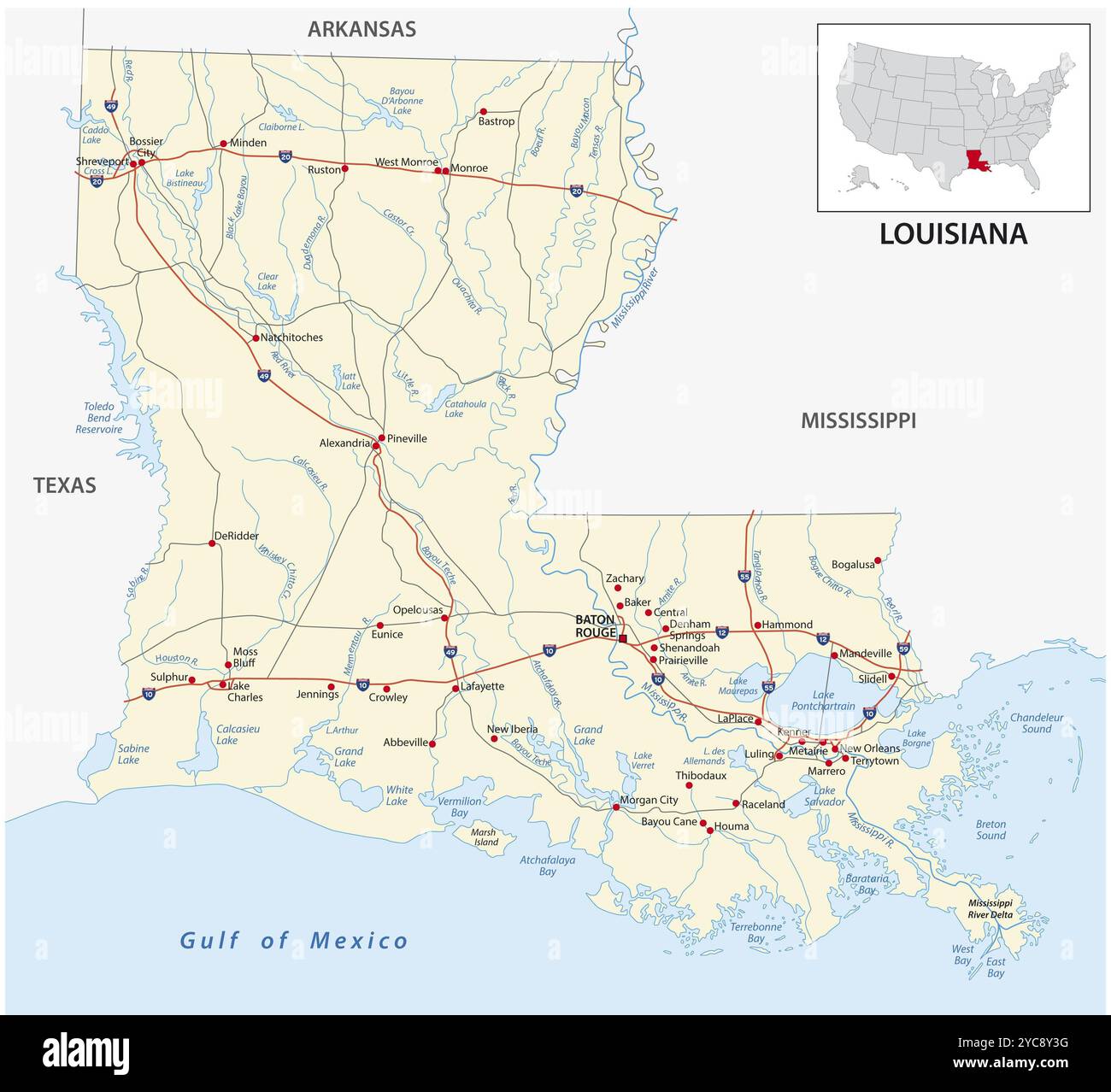 Us road map hi-res stock photography and images - Alamy
