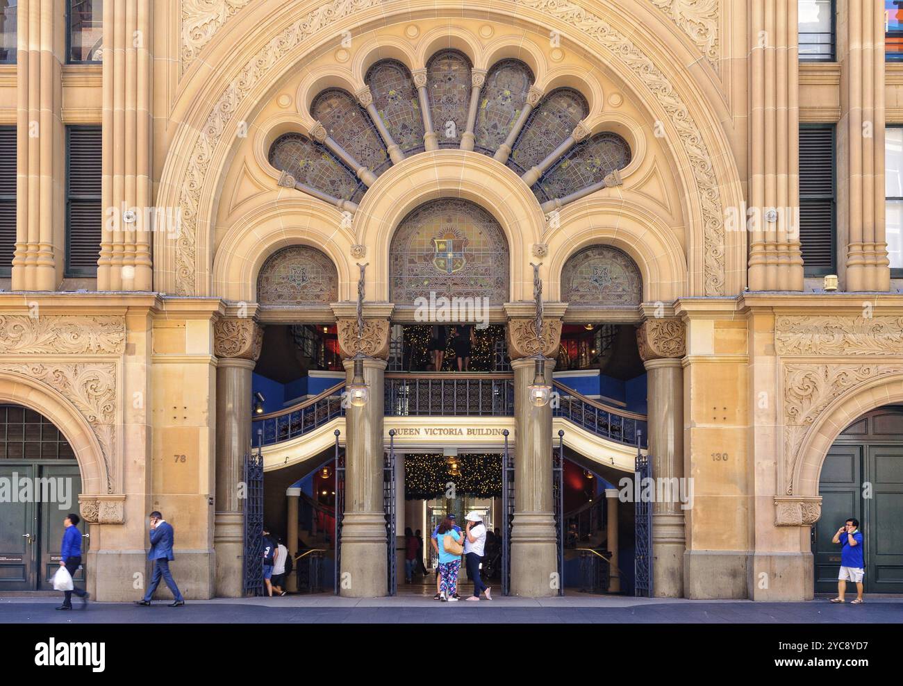 Entrance to Queen Victoria Building from George Street, Sydney, NSW ...