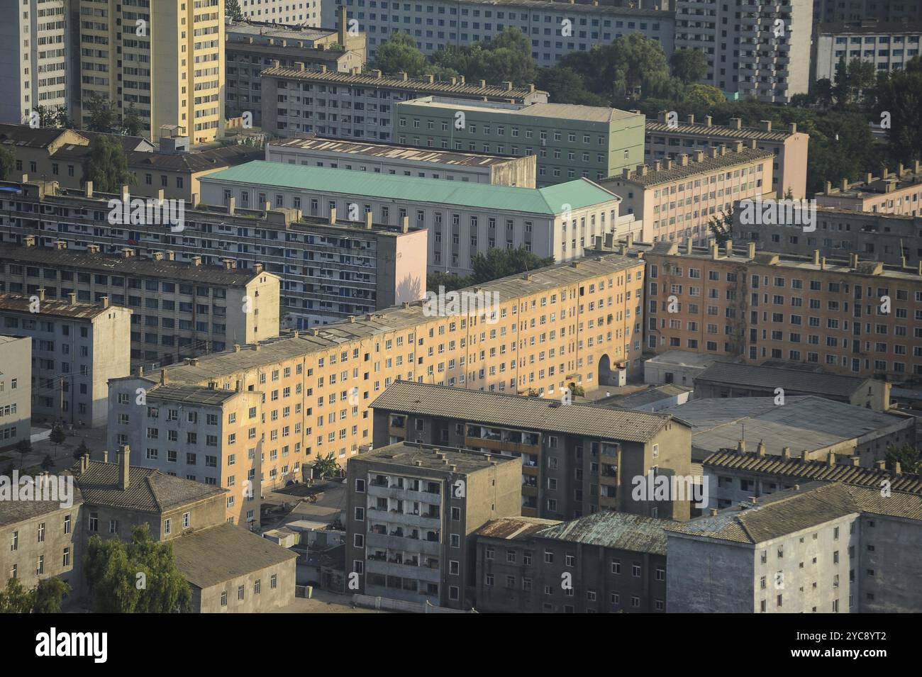 08.08.2012, Pyongyang, North Korea, Asia, View of buildings in the ...