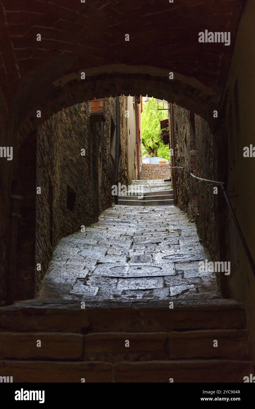 Staircase in a dark valley gate on a back street Stock Photo - Alamy