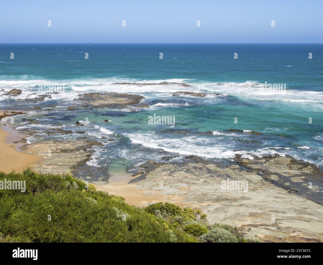 Rock platform on the Great Ocean Walk, Point Franklin, Victoria ...